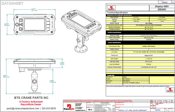 i4300 Display Rayco Wylie Computer | Authorized Dealer – BTS Crane ...